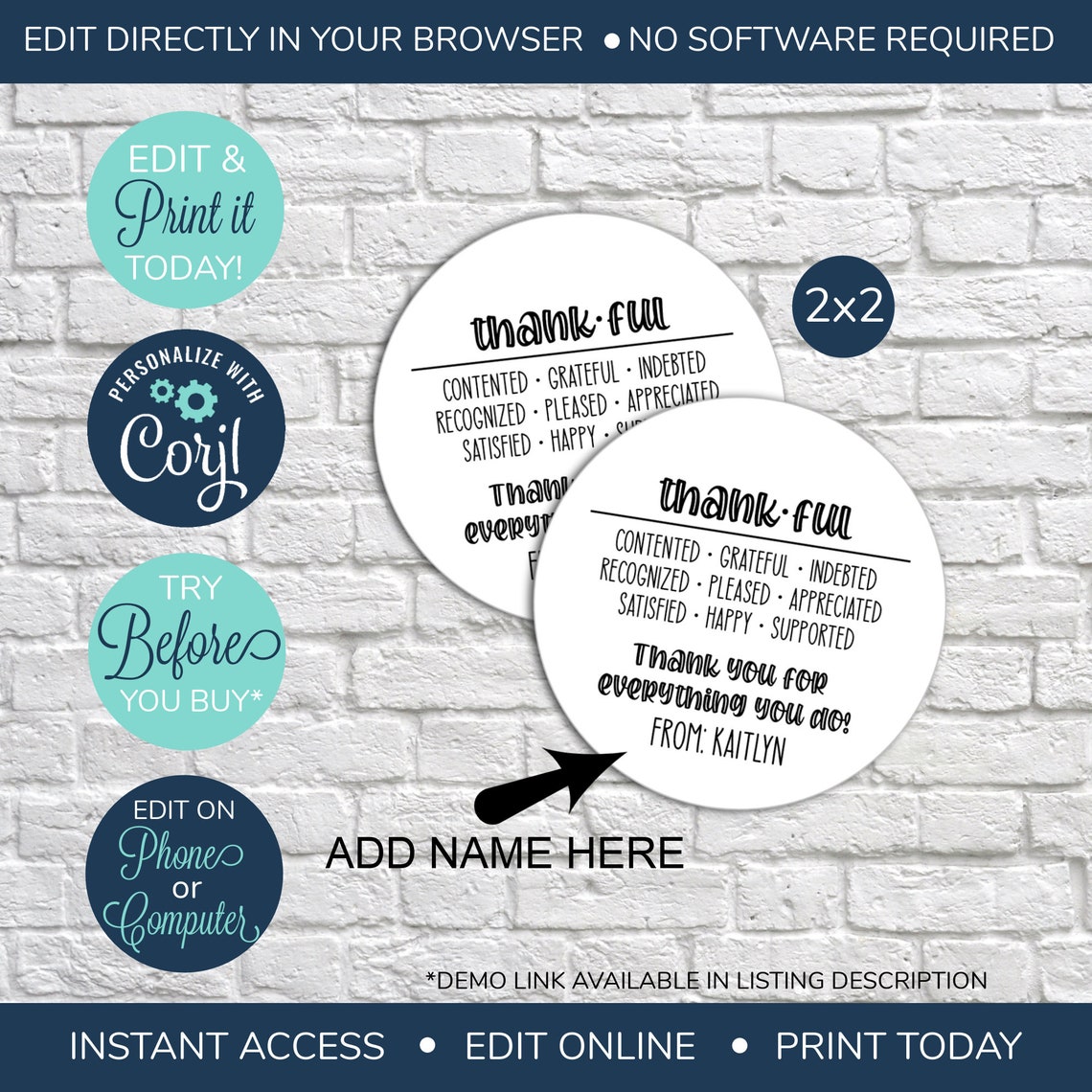 EDITABLE Appreciation Gift Tag Teacher Staff Employee School - Etsy