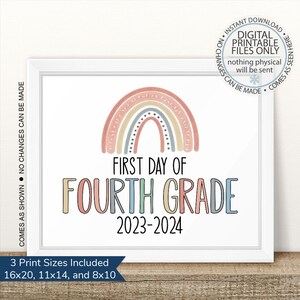 Printable First Day of 4th Grade 2023-2024 First Day of - Etsy