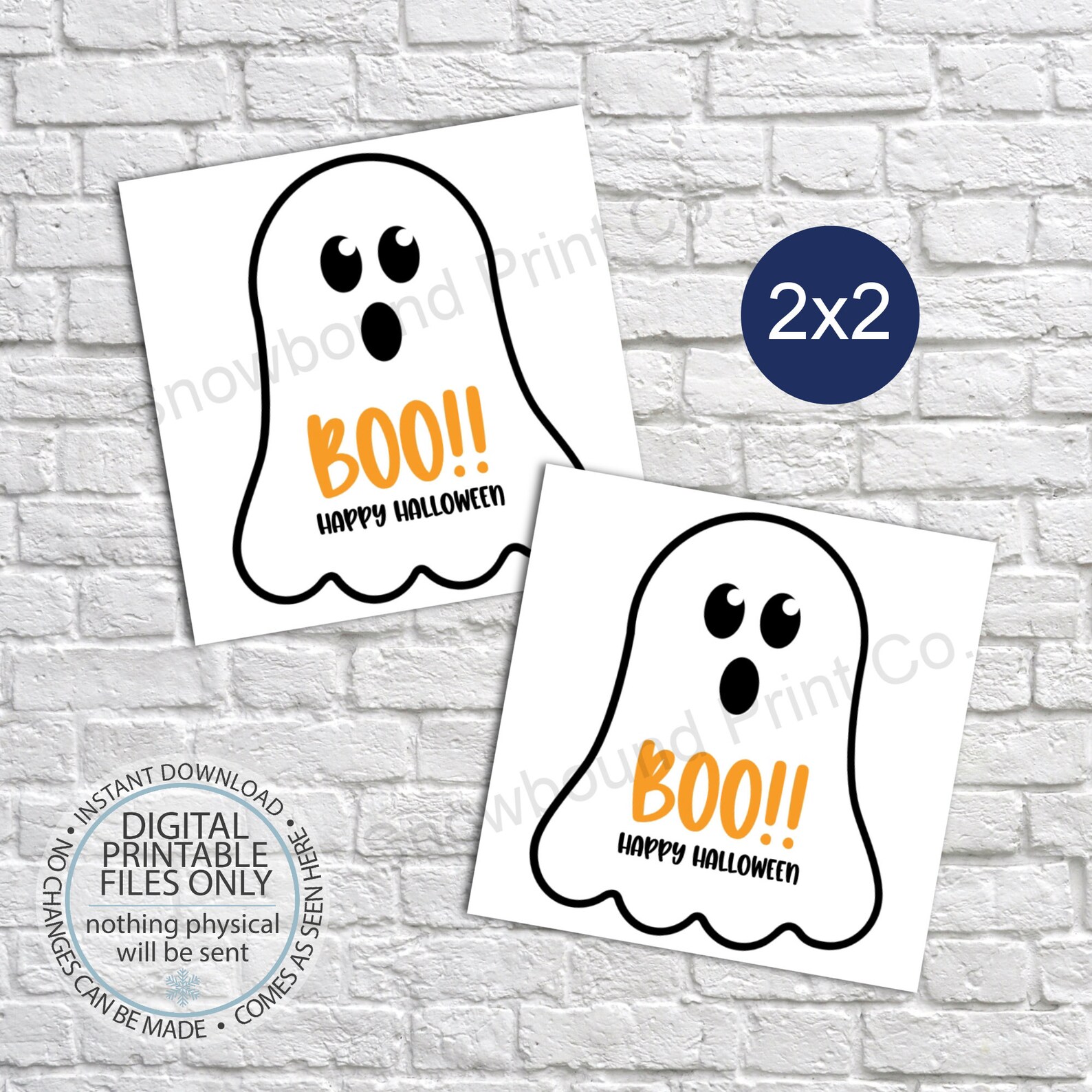Printable Halloween Gift Tags, Ghost Gift Tags, Halloween Boo Tag, Square Halloween Tag ...