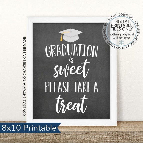 Graduation is Sweet Please Take a Treat Sign Printable - Etsy