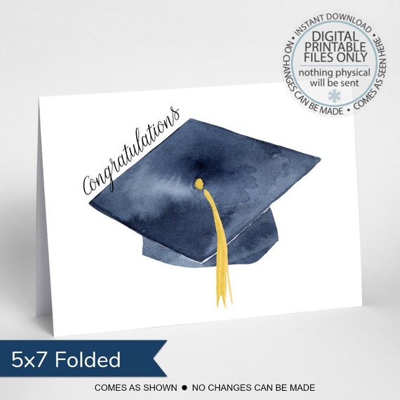 Printable Graduation Card Congratulations Graduate Folding | Etsy