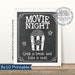 Printable Popcorn Bar Sign, Movie Night Popcorn Table Sign, Popcorn ...