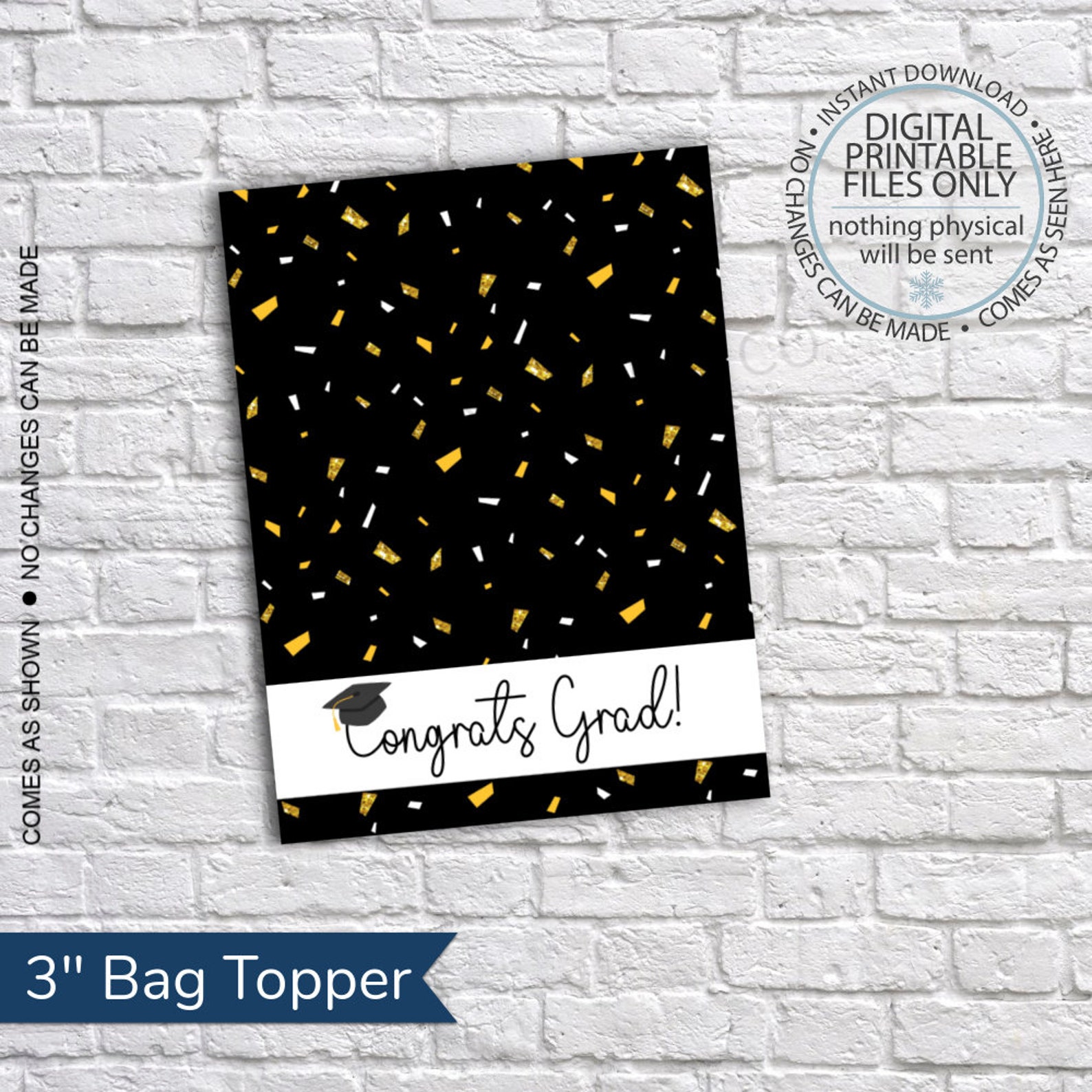 Printable Graduation Treat Bag Toppers 3 Inch Gift Bag | Etsy