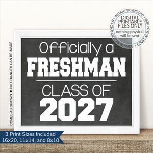 Freshman Class of 2027, First Day of Freshman Year, Printable First Day ...