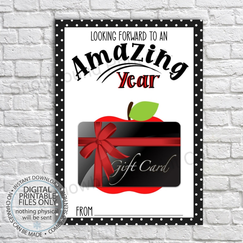Printable Back to School Teacher Gift, Looking Forward to an Amazing ...
