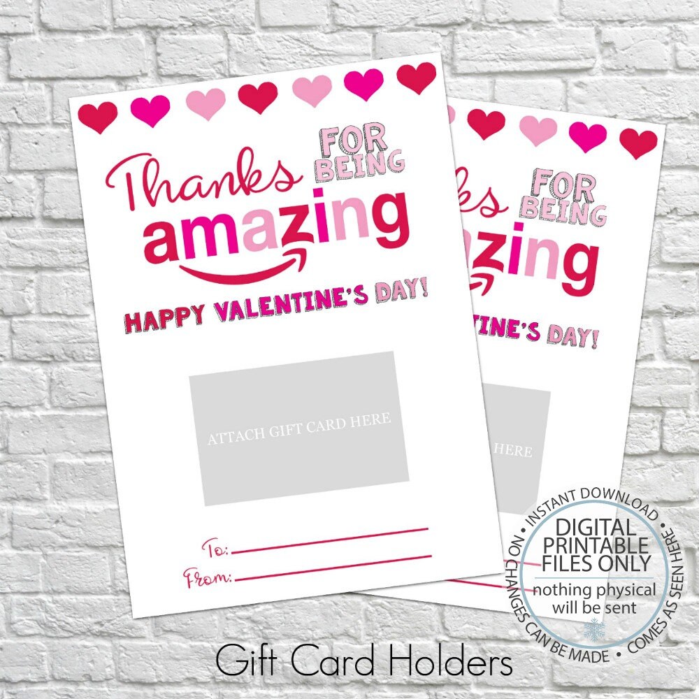 Valentine's Day Gift Card Holder Thank You Gift Card - Etsy