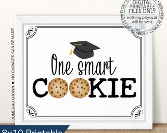 Printable One Smart Cookie Graduation Party Sign Graduation - Etsy