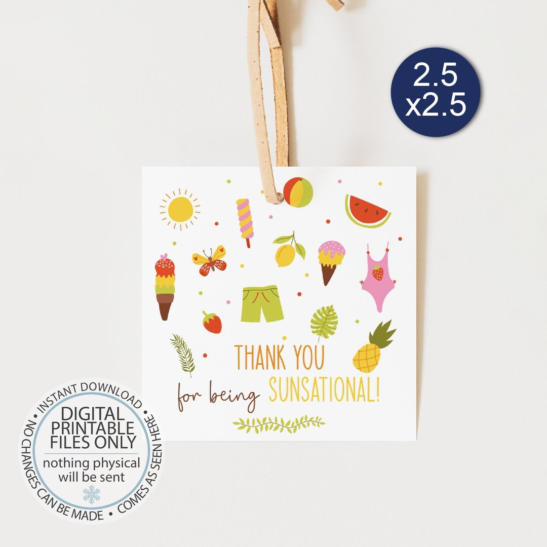 Printable Sunsational Teacher Appreciation Week Tags, Printable Summer ...
