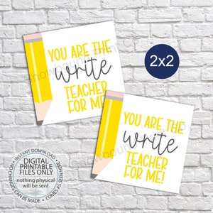 Printable Teacher Gift Tags, Thanks for Being the Write Teacher ...
