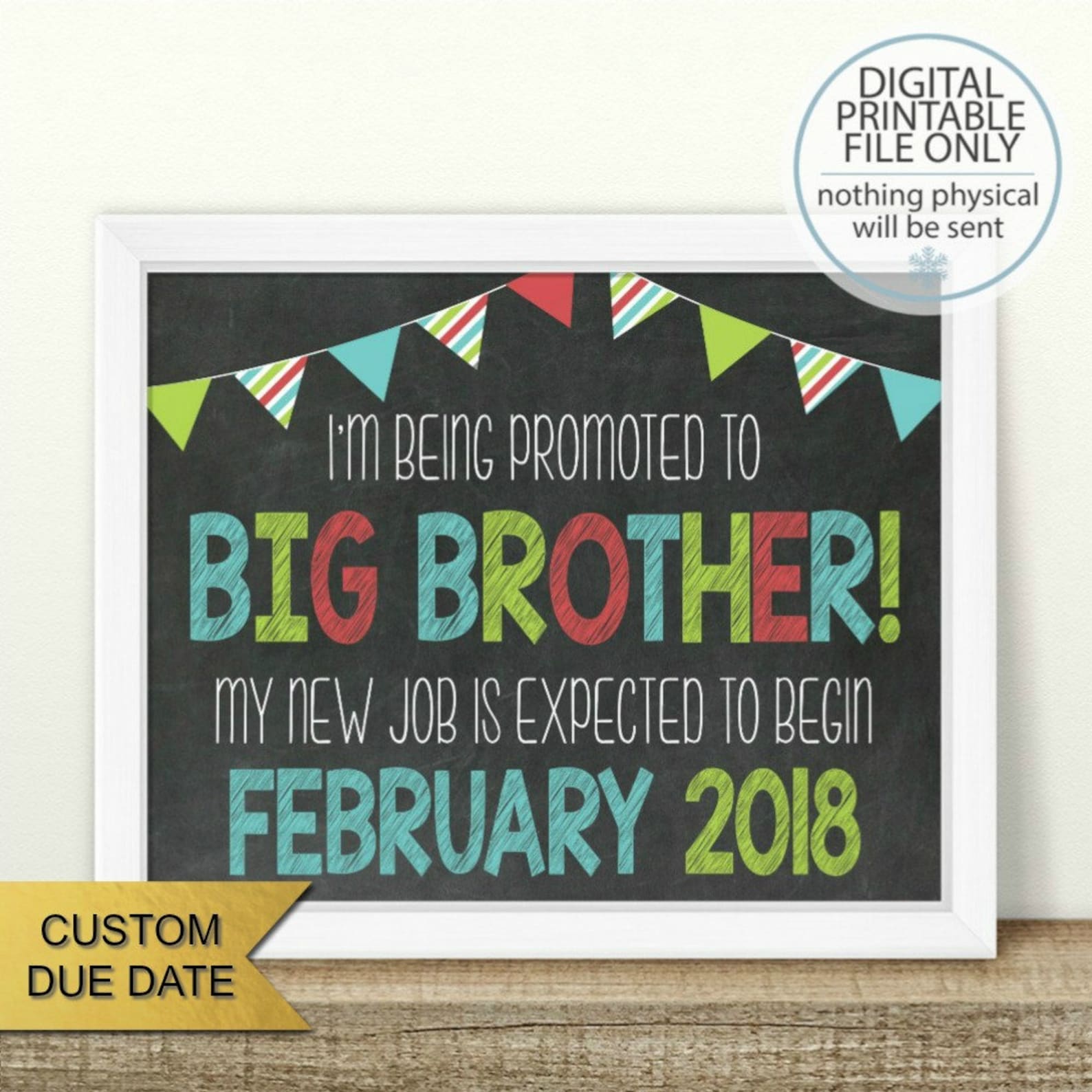 PRINTABLE Pregnancy Announcement Big Brother Announcement - Etsy