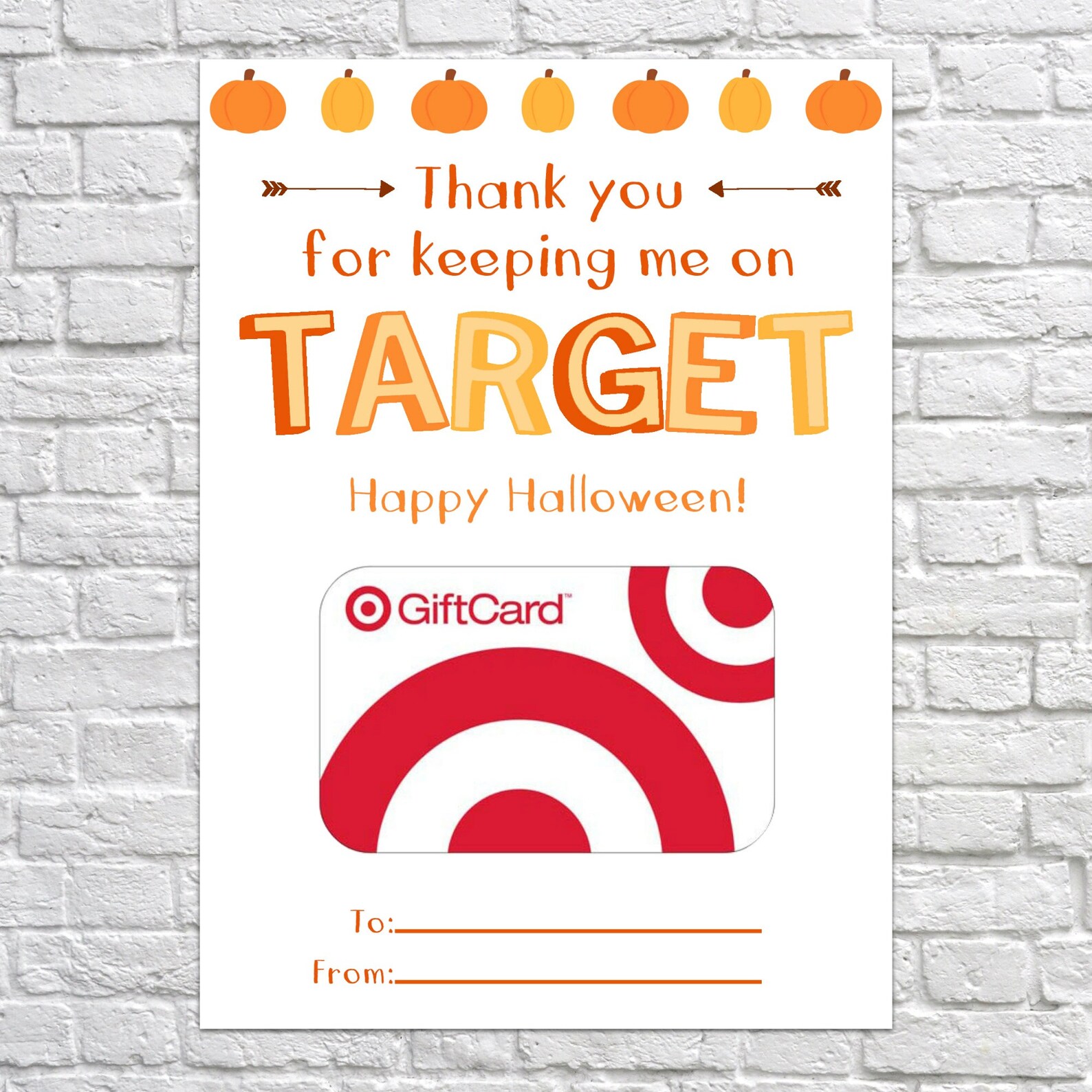 Printable Halloween Gift Card Holder, Thank You Gift Card Holders ...