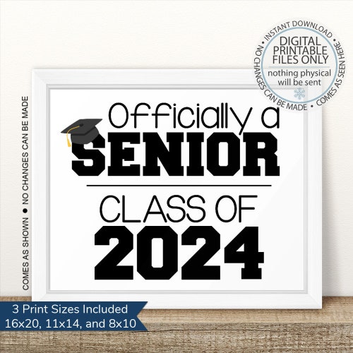 I'm a Senior First Day of Senior Year Sign Printable - Etsy