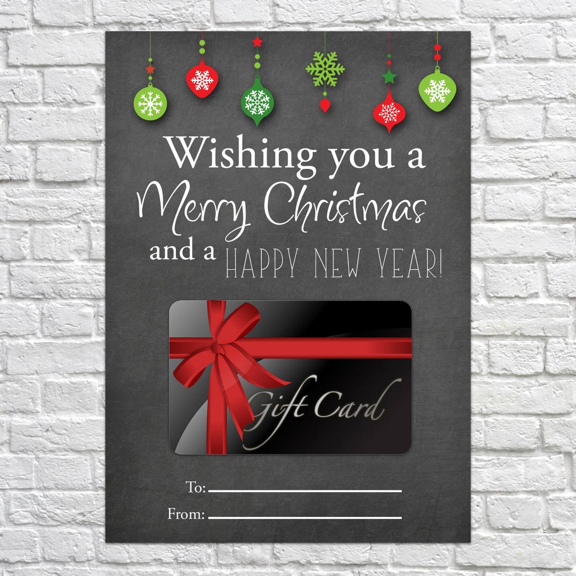 Printable Christmas Gift Card Holder Thank You Gift Card | Etsy