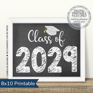 Printable Class of 2029 Graduation Sign, Senior Pictures Photo Prop ...