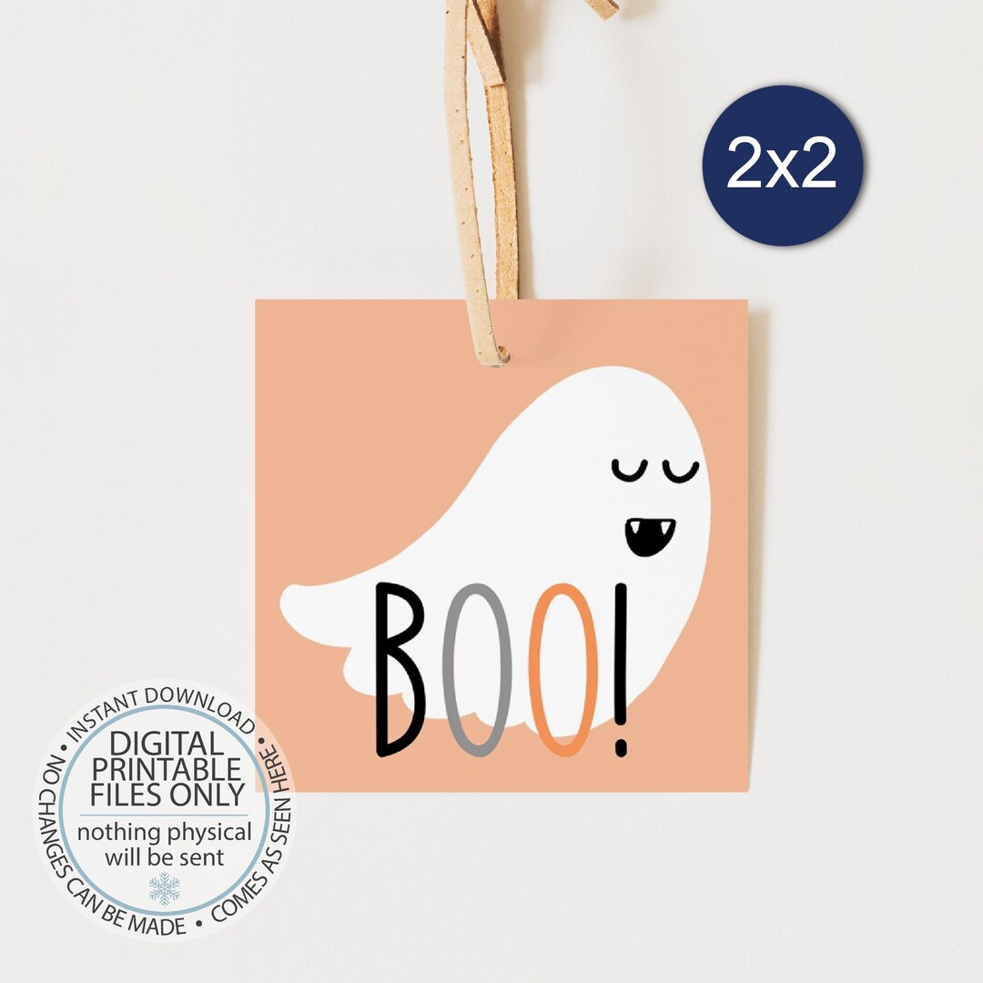 Printable Halloween Gift Tags, Ghost Gift Tags, Halloween Boo Tag ...