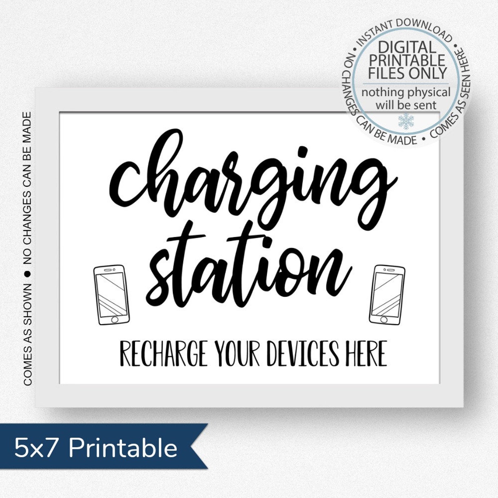 Charging Station Sign, Recharge Your Devices Here, Wedding Charge Bar ...