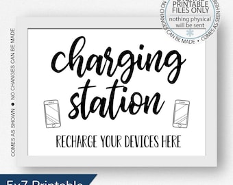 Charging Station Sign | Etsy