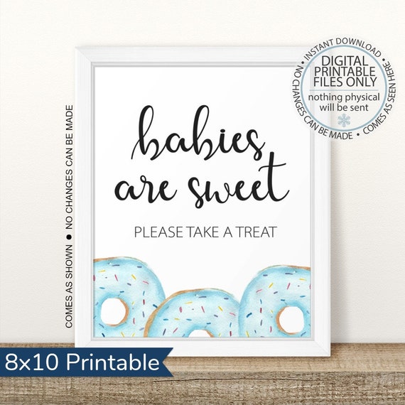 Printable Donut Baby Shower Treat Sign Babies Are Sweet Take | Etsy