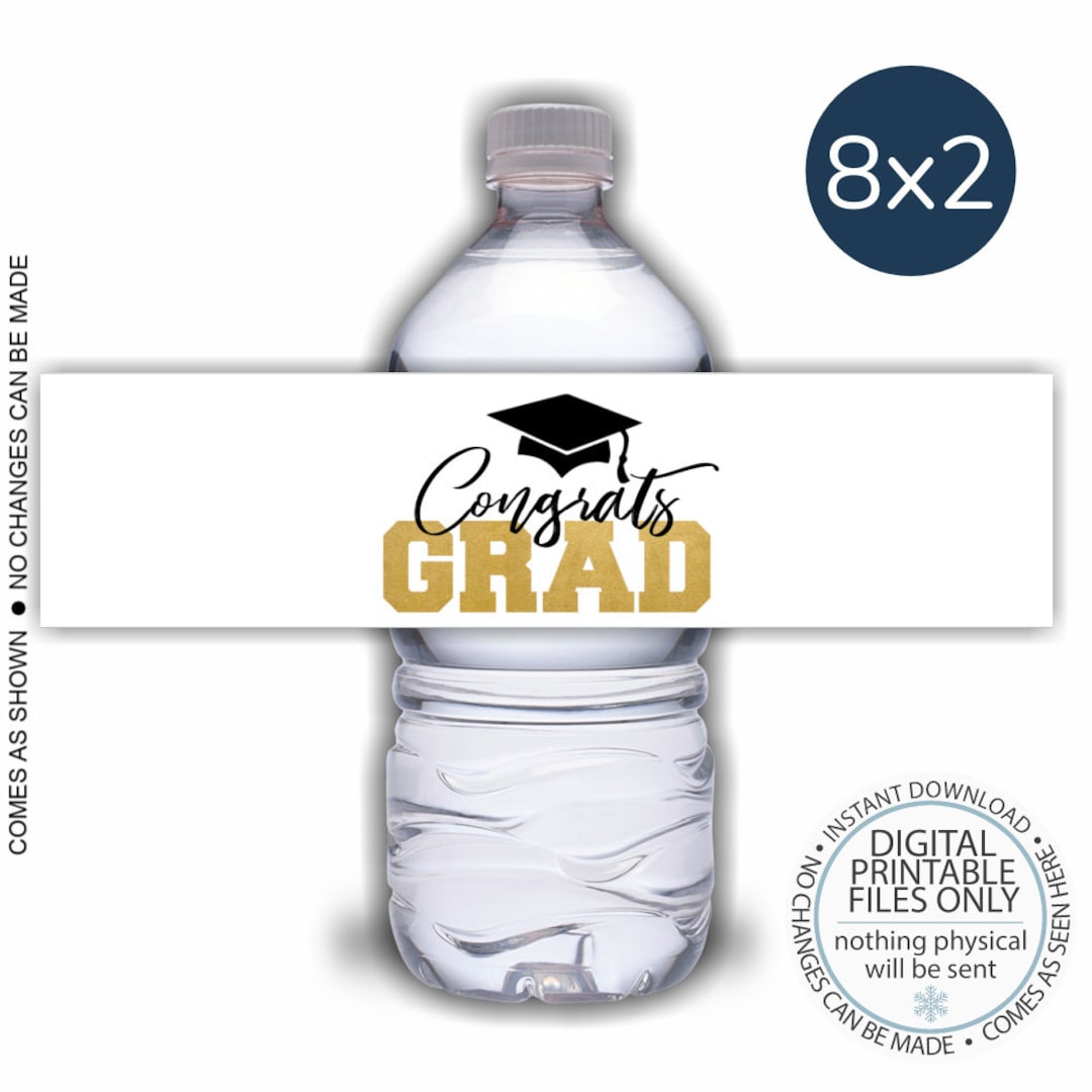 PRINTABLE Grad Bottle Labels, Class of 2025 Water Bottle Labels ...