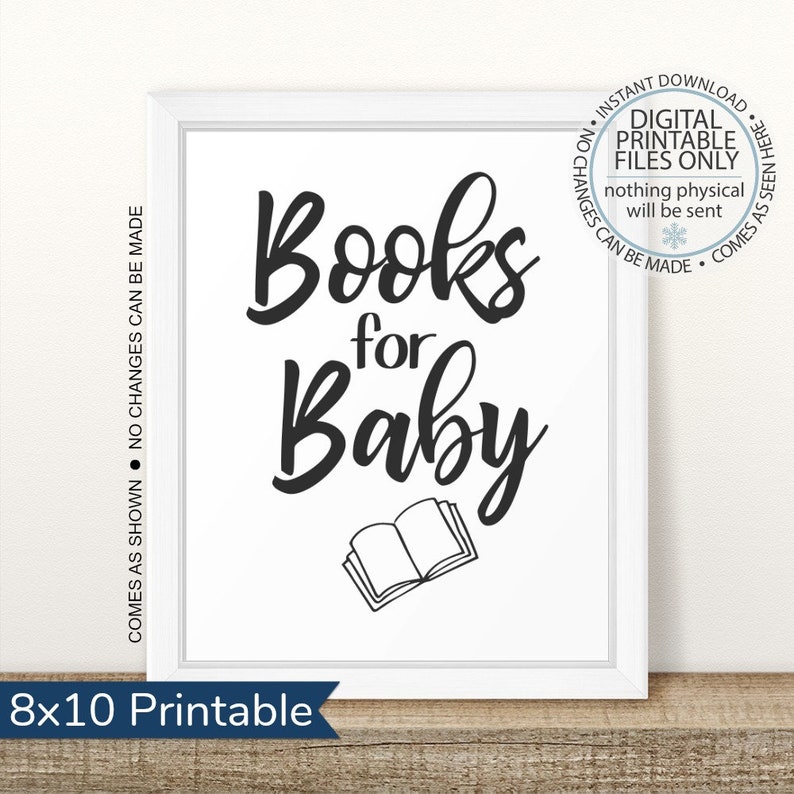 Printable Books for Baby Sign Books Table Sign Baby Sprinkle - Etsy