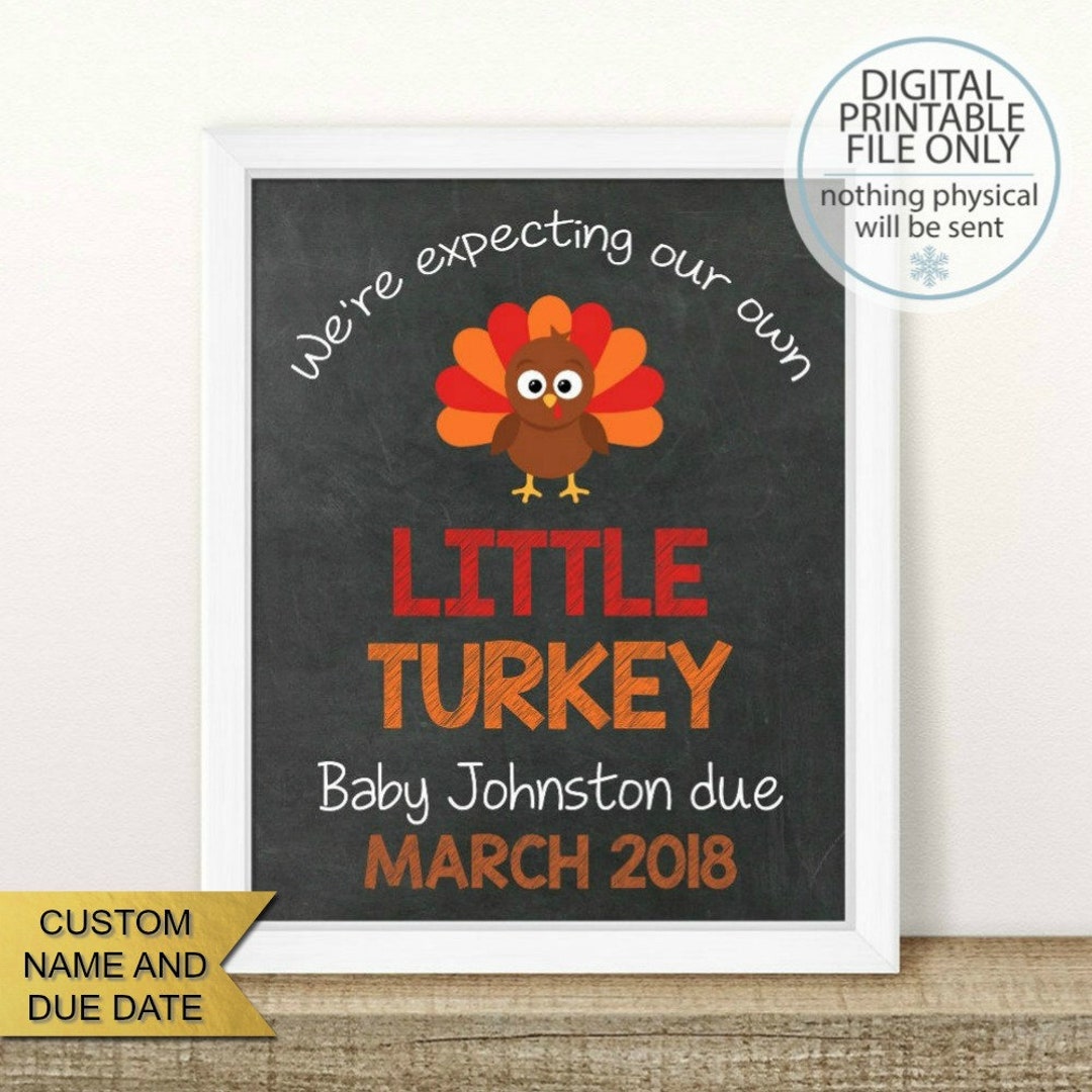PRINTABLE Fall Pregnancy Announcement Little Turkey - Etsy