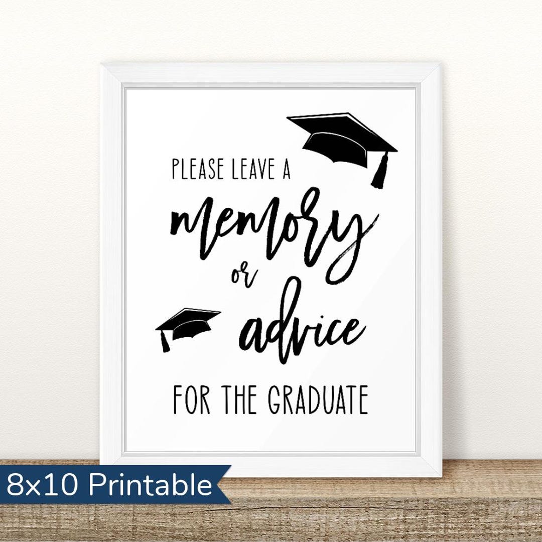 Printable Advice for the Graduate Sign, High School Graduation, College ...