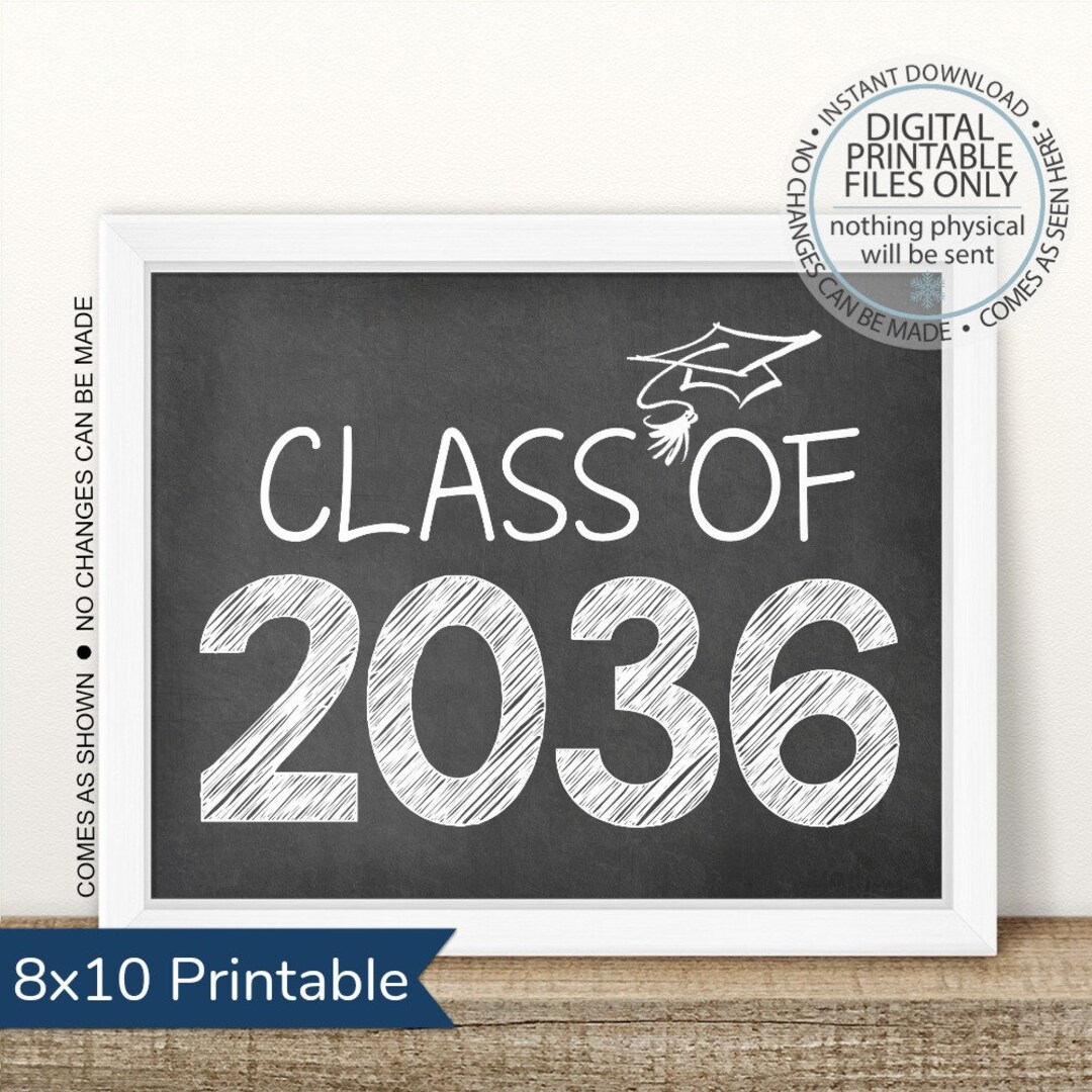 Printable Class of 2036 Graduation Sign, Senior Pictures Photo Prop ...