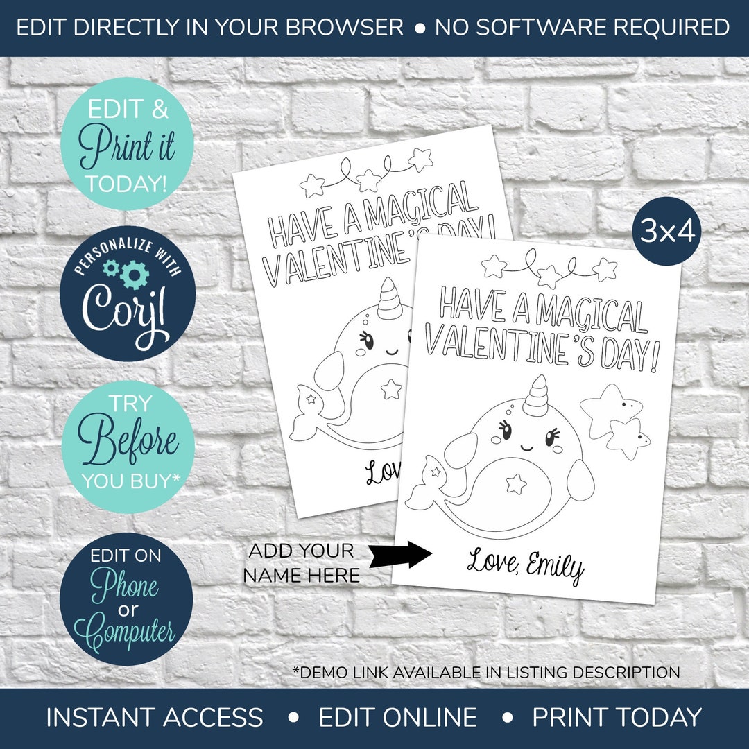 EDITABLE Classroom Valentine's Day Cards, Have a Magical Valentine's ...