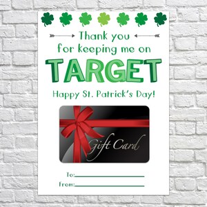 St. Patrick's Day Gift Card Holder, Thank You Gift Card Holders, St ...