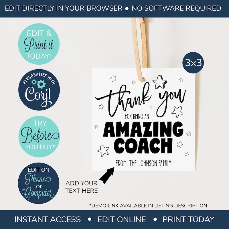 Coach Thank You - Etsy