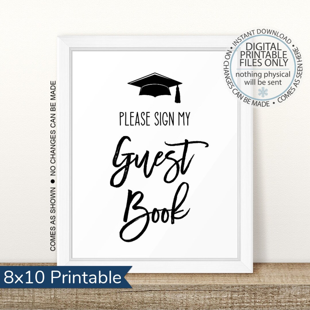 Graduation Guest Book Sign, Sign My Guest Book, Graduation Party, Open ...