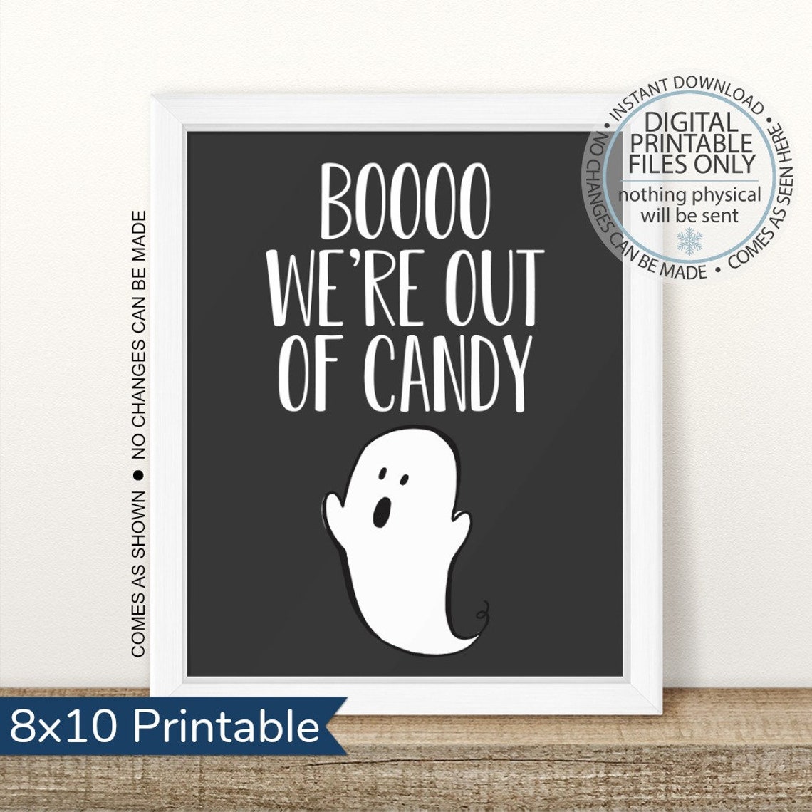 Printable Halloween Out of Candy Sign Sorry Out of Candy | Etsy