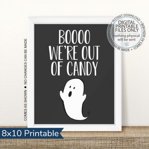 Printable Halloween Out of Candy Sign, Sorry Out of Candy, Halloween ...