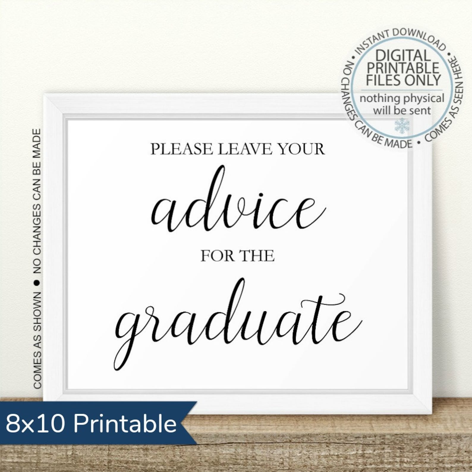 Advice for the Graduate Sign High School Graduation College - Etsy
