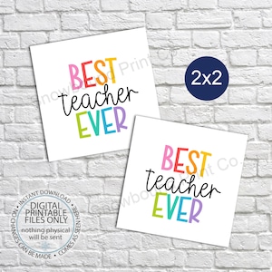 Printable Best Teacher Ever Tag, Thank You Tag, Cookie Tag, Teacher Tag ...
