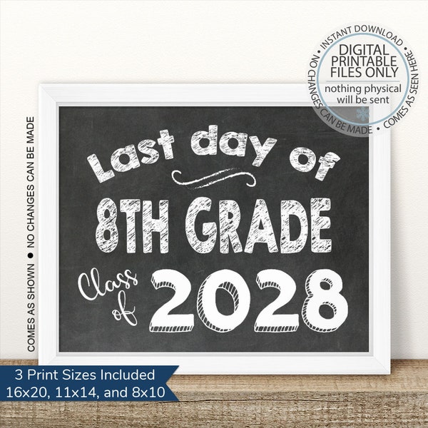 First Day of 8th Grade - Etsy