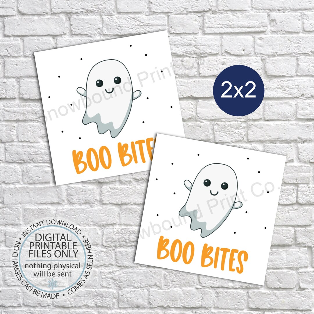 Printable Halloween Boo Bites Gift Tags, Ghost Gift Tags, Halloween Boo ...