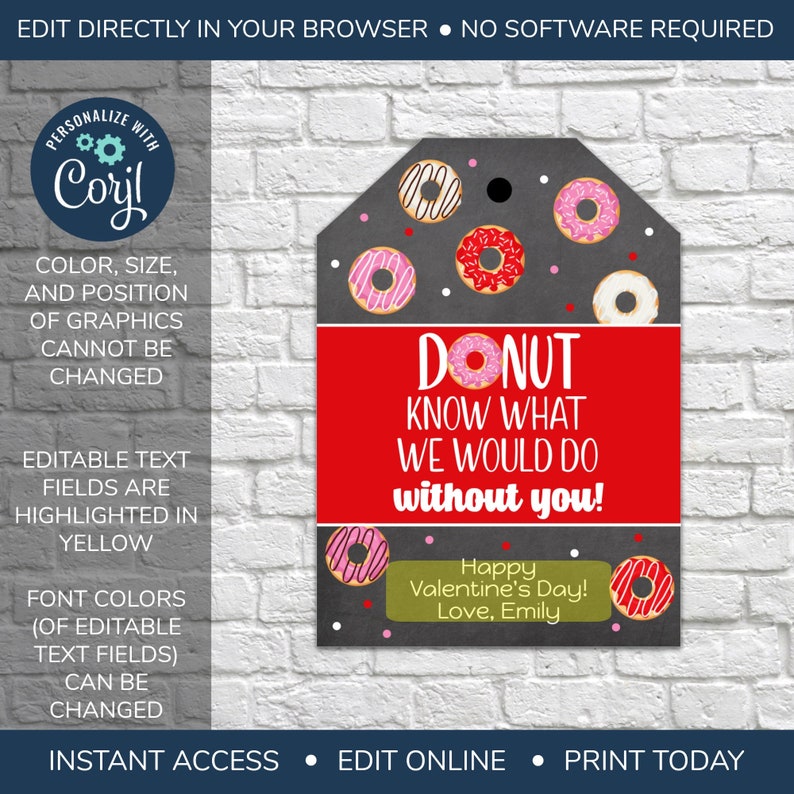 EDITABLE Donut Thank You Tags, Teacher Gift Tags, Donut Know What We ...