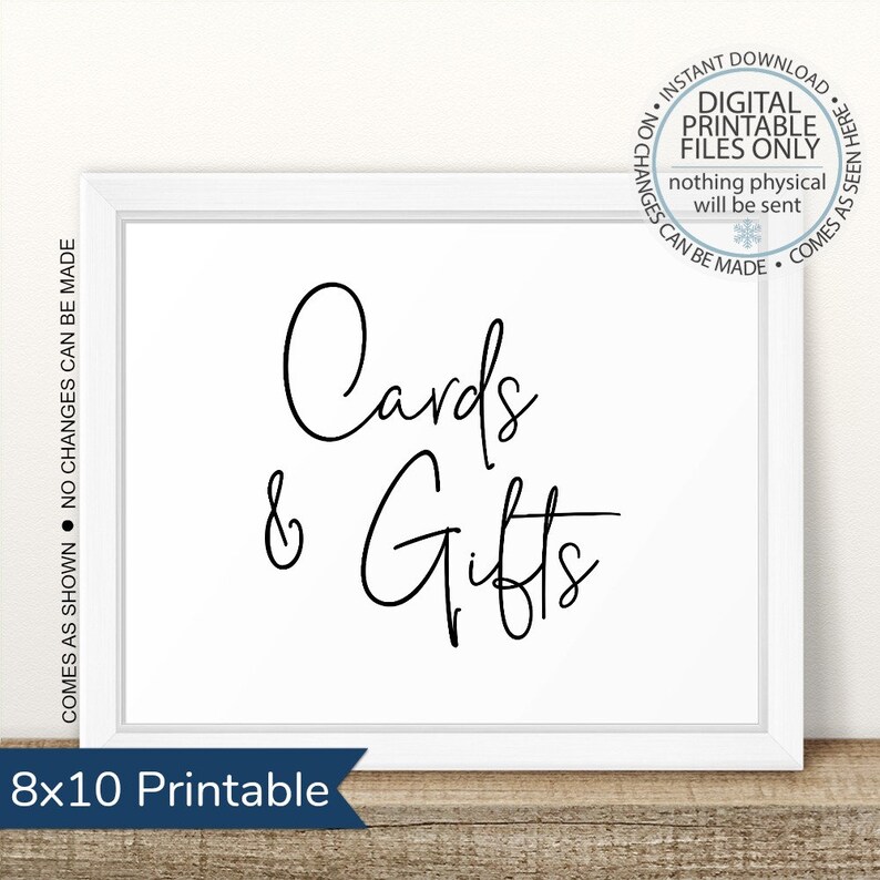 Printable Cards and Gifts Sign Printable Gift Table Sign - Etsy
