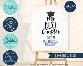 Next Chapter Graduation Sign - Etsy