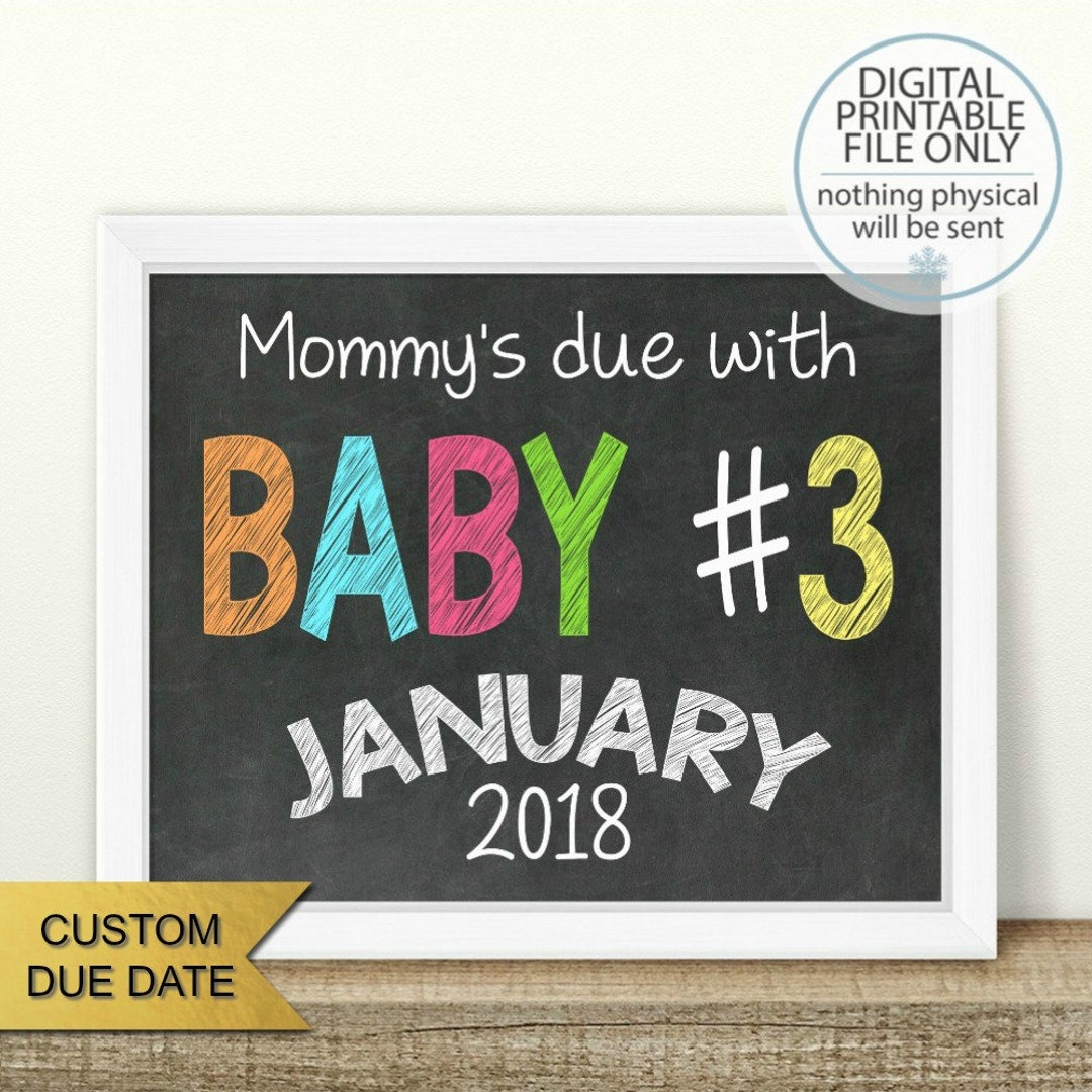 PRINTABLE Pregnancy Announcement, Mommy's Due With Baby 3, Sibling ...