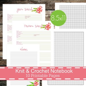 Knitting Crochet Planner Notebook Journal Printables PDF, Knitting ...