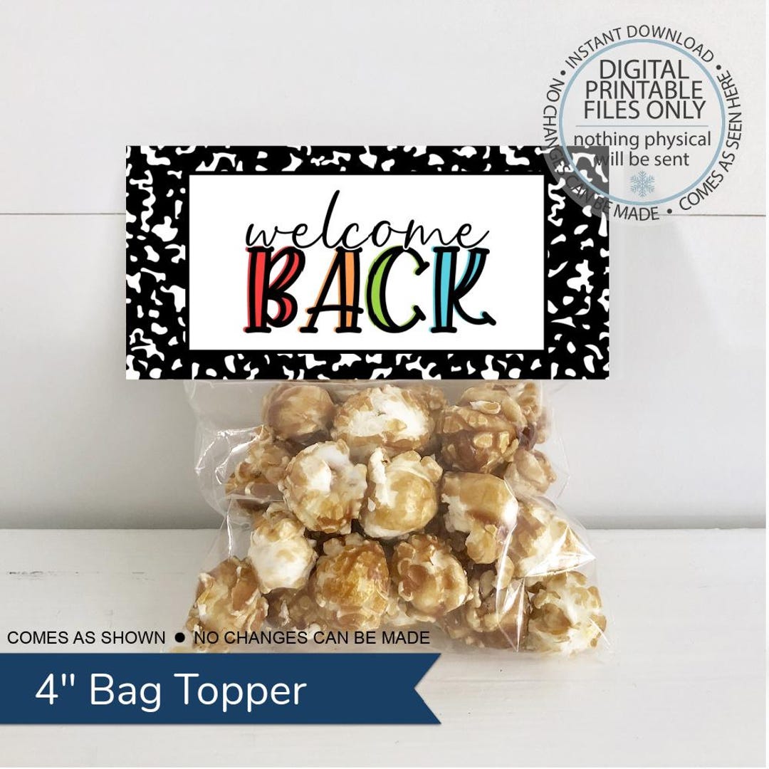 Printable Back to School Treat Bag Toppers - 4 Inch - Gift Bag Toppers ...