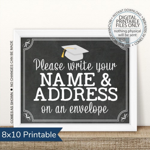 Printable Graduation Address Your Envelope Sign Address Your - Etsy