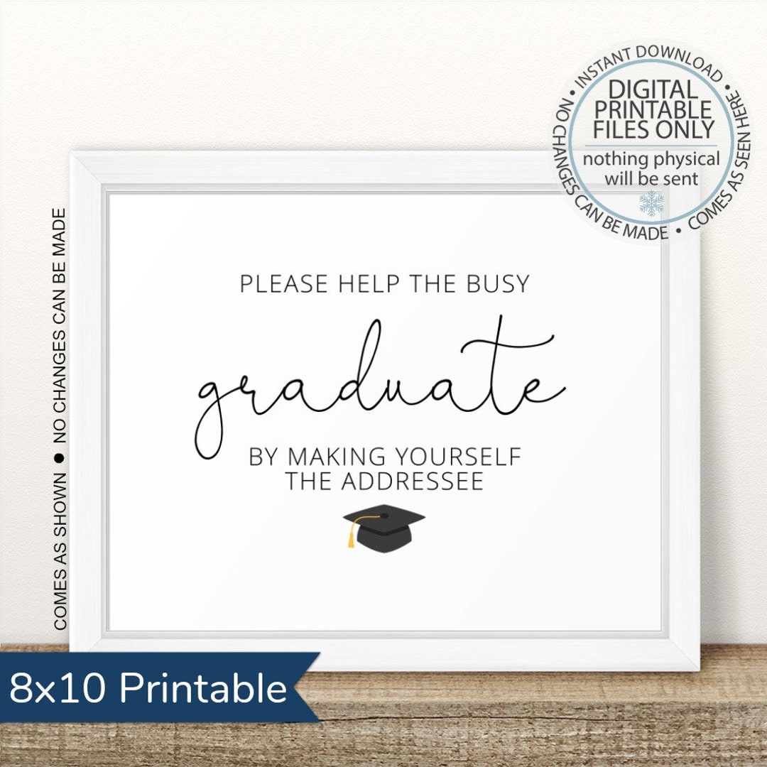Printable Graduation Address Your Envelope Sign, Address Your Thank You ...