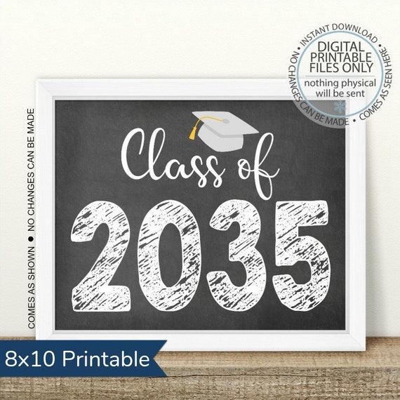 Printable Class of 2035 Graduation Sign Senior Pictures Photo - Etsy