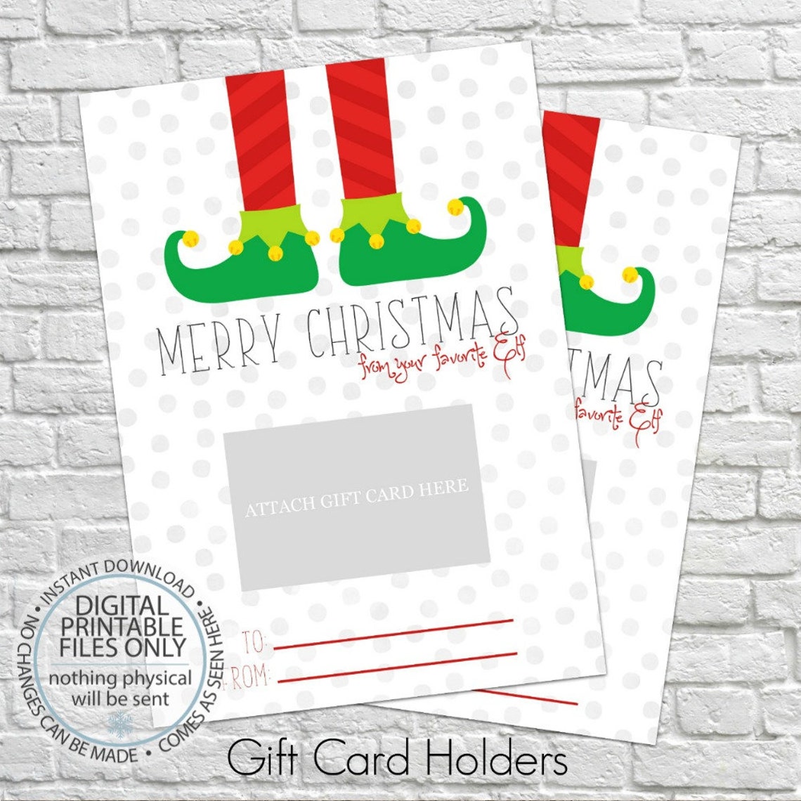 Printable Christmas Gift Card Holder Thank You Gift Card | Etsy