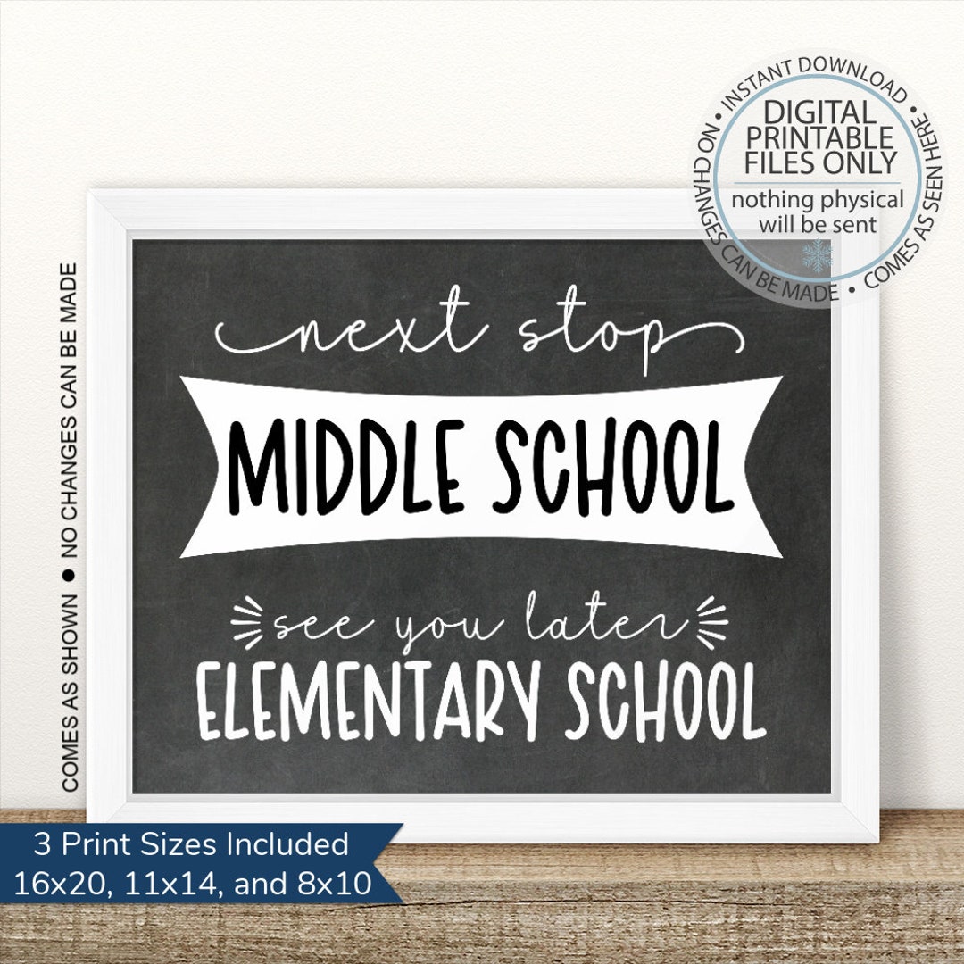 Printable Next Stop Middle School, 5th Grade, 6th Grade, Junior High ...