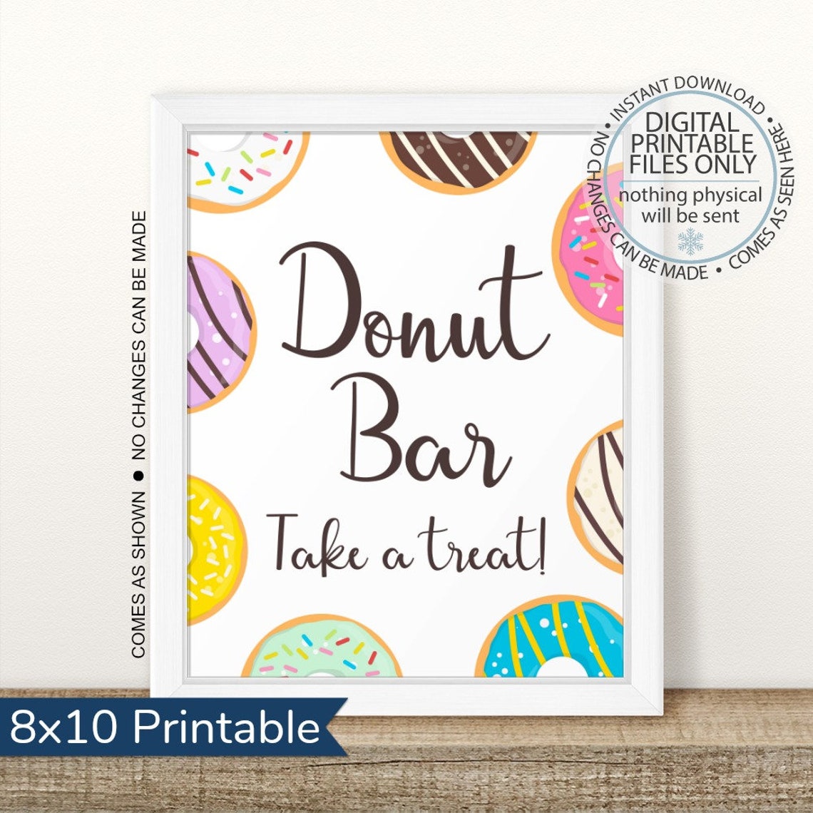 Donut Bar Sign Donut Birthday Sign Donut Bar Printable Table | Etsy