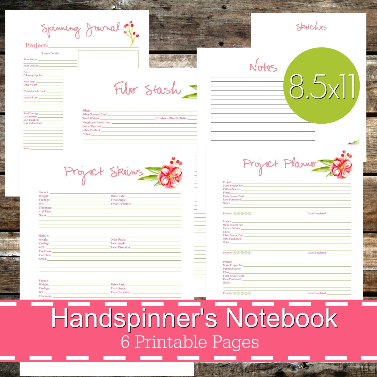 Handspinner's Notebook, Spinner's Journal, Spinning Printables, Fiber ...